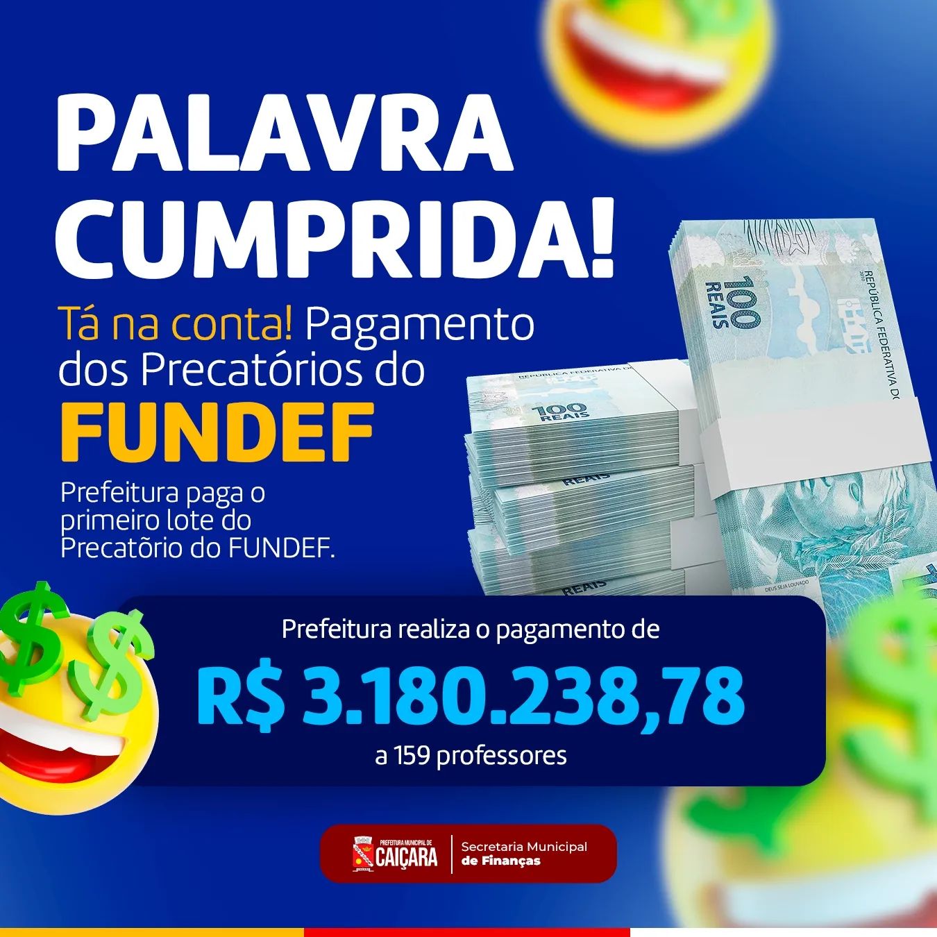Pagamento dos Precatórios do FUNDEF 2022 (primeiro lote) - Prefeitura ...
